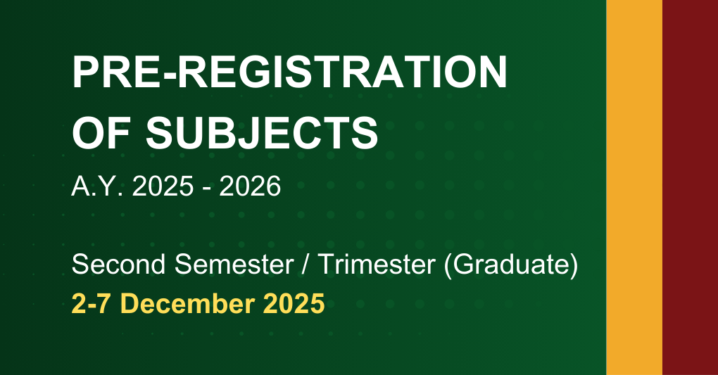 Schedule of Pre-Registration of Subjects for Graduate Program Students