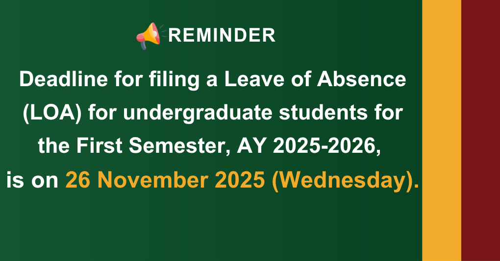 Deadline for filing a Leave of Absence for undergraduate students